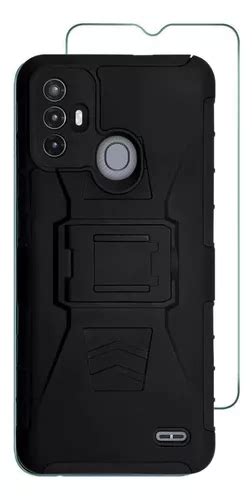 Mica Funda Uso Rudo Clip Para Zte Blade A52 Negro Meses sin interés