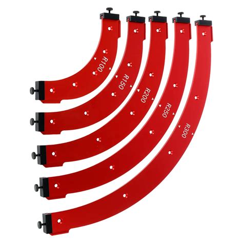 5pcs Round Corner Radius Template Aluminum Alloy Radius Jig Router