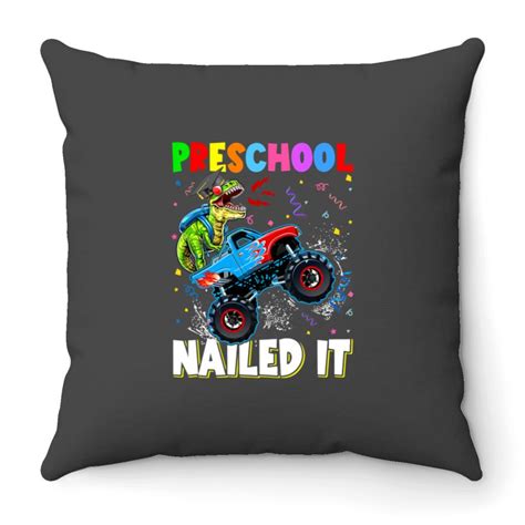 Preschool Nailed It Dinosaur T Rex Monster Truck Graduation Throw