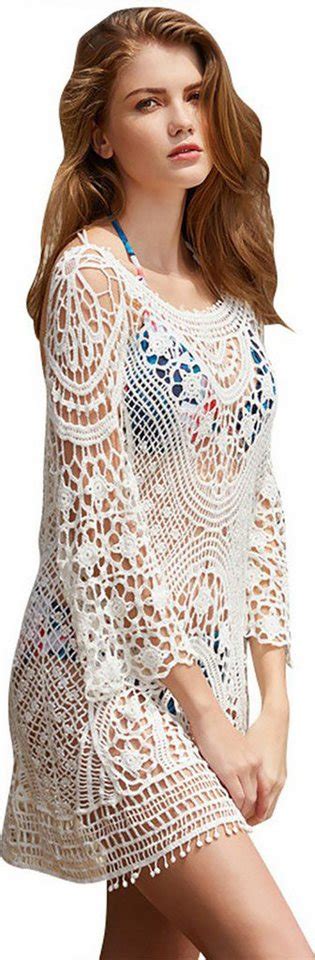 Zwy Strandkleid Strandurlaub Sexy Spitzen Häkelbluse Ohne Rücken