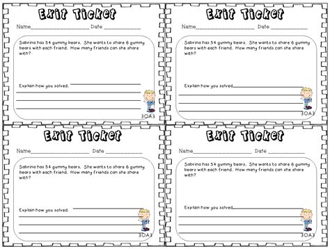 Printable Editable Exit Ticket Template