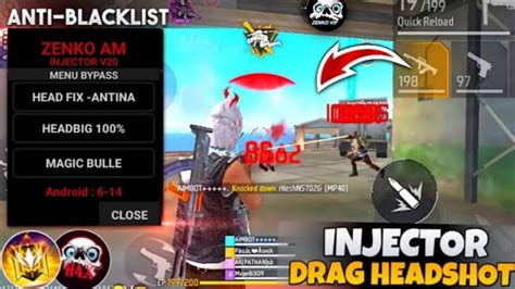 OB39 Free Fire Hack Auto Headshot Panel Injector FF Max After OB39
