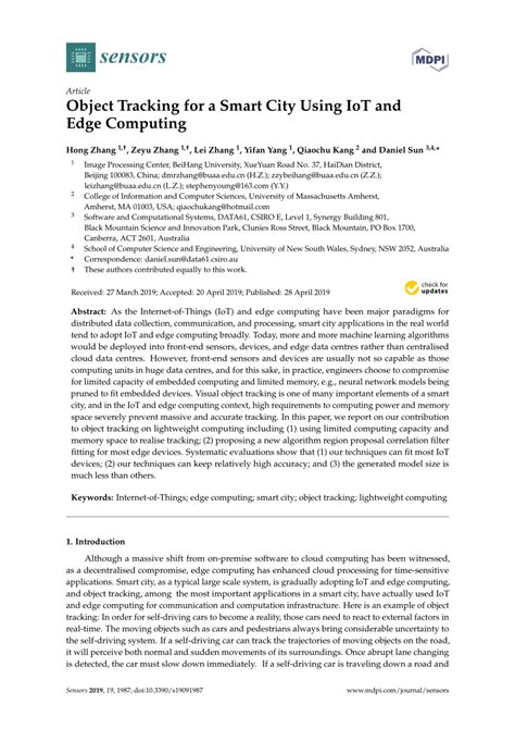 PDF Object Tracking For A Smart City Using IoT And Edge Computing