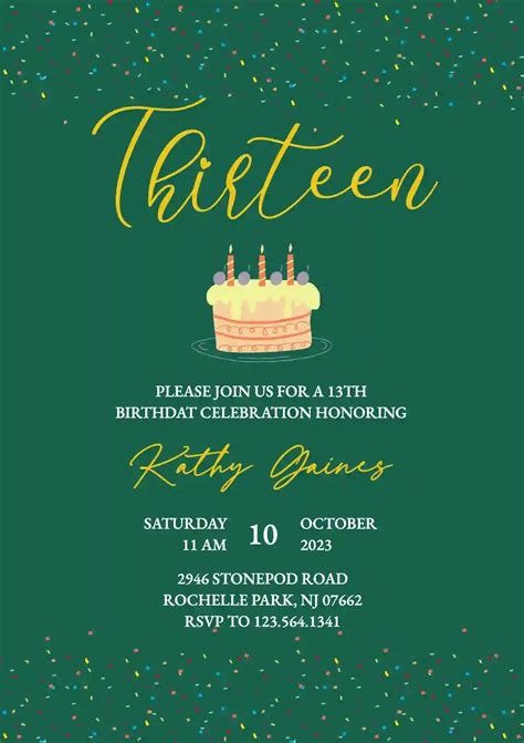 파티 입자 무료 어린이 생일 초대장 템플릿 Invitanku