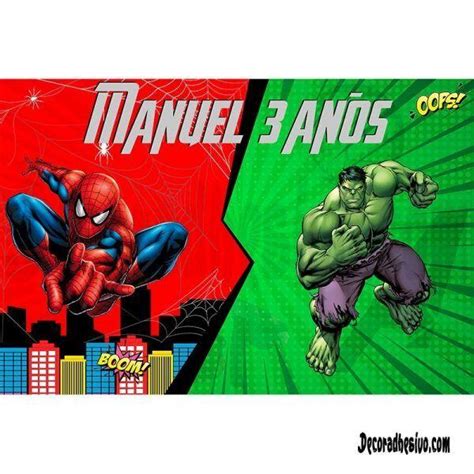 Cumpleaños Spiderman Hulk Comic