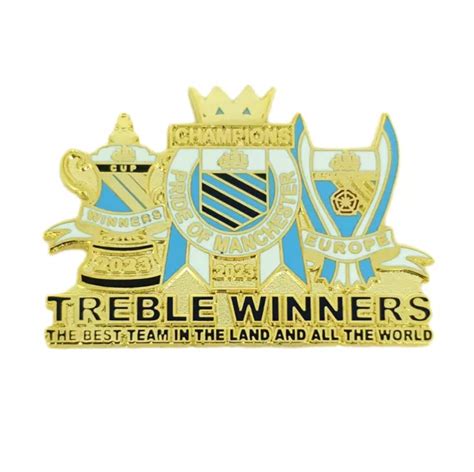 Manchester City 2023 Treble Winners Pin Badge £300 Picclick Uk