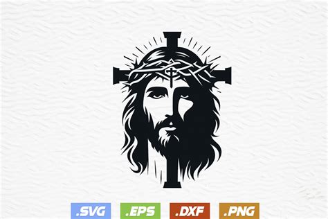 Jesus Face With Cross Svgchristian Svg Graphic By Ripon471 · Creative