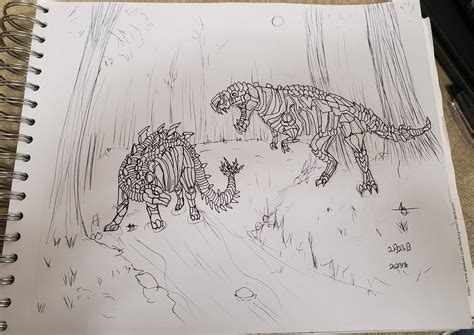 Tek Stego And Tek Rex By Caramelfeather On Deviantart
