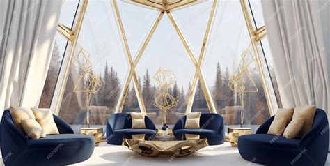 Premium Ai Image Angular Biomorphic Exquisite Interior Design