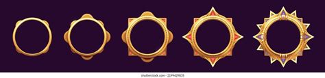 Game Level Frame Cartoon Round Ui Stock Vector Royalty Free