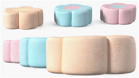 Coleção Shaped Marshmallows Modelo 3d 39 Max Blend Lxo Obj Ma