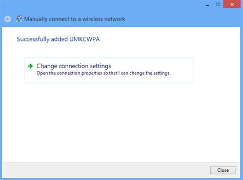 Wireless Network Configuration → Windows 8