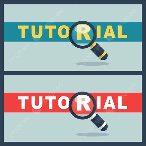 Tutorial Word With Magnifier Concept Vector Flat Letters Vector Vector