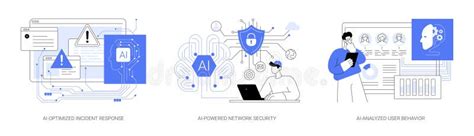 Ai Technology In Cybersecurity Abstract Concept Vector Illustrations Stock Illustration