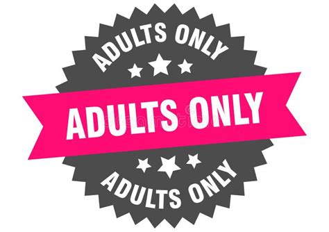 Adults Only Round Ribbon Isolated Label Adults Only Sign Stock Vector