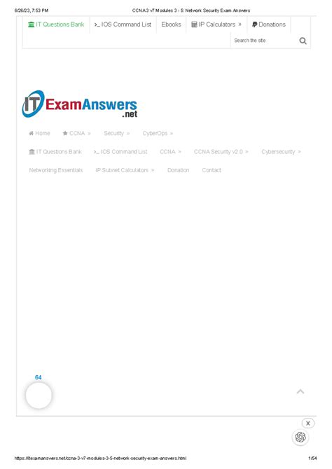 Ccna 3 V7 Modules 3 5 Network Security Exam Answers Home Ccna Security Cyberops It