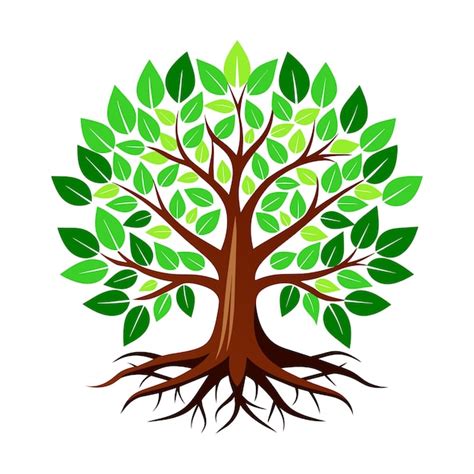 Premium Vector Tree With Roots Vector Illustration