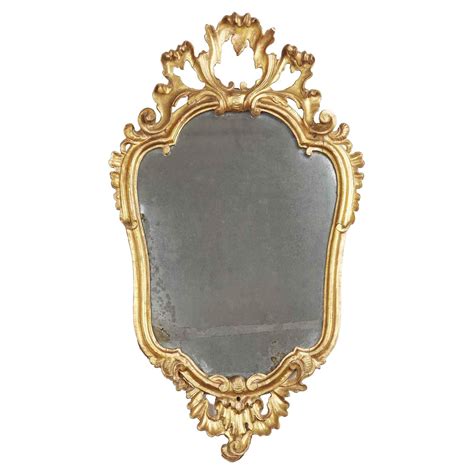 18th Century Italian Silver Gilt Mirror With Mercury Glass Plate For