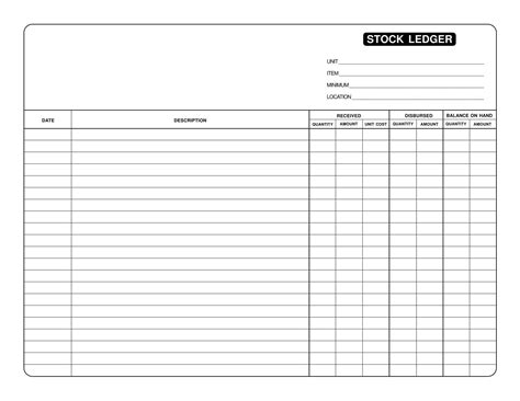 Free Printable Stock Ledger Templates Excelpdf Word
