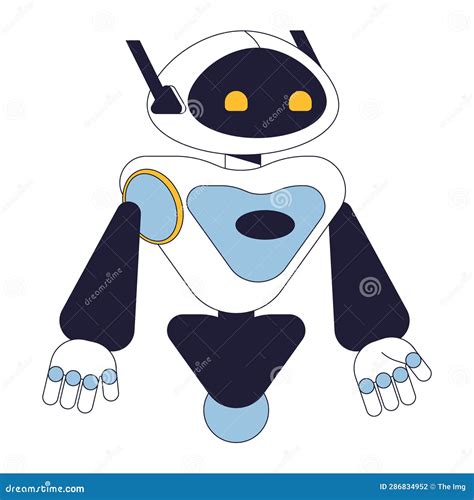 Android Robot Flat Line Color Isolated Vector Object Stock Illustration Illustration Of Robot
