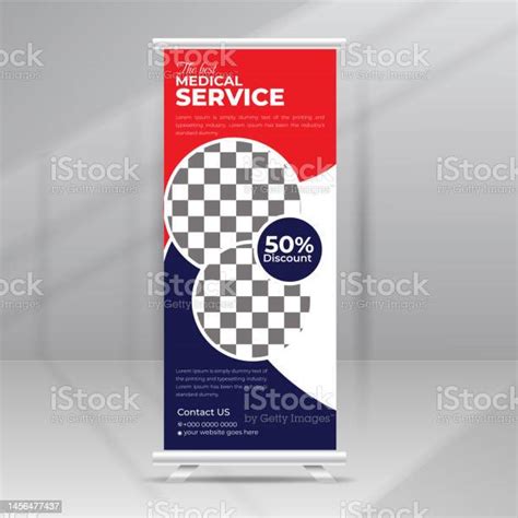 의료 건강 관리 롤업 배너 전단지 포스터 Standee 템플릿 디자인 건강관리와 의술에 대한 스톡 벡터 아트 및 기타 이미지