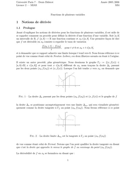Fonctions De Plusieurs Variables Imj Prg