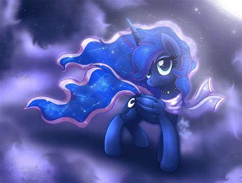 Mlp Fim Beautiful Luna In The Night Sky By Joakaha Princess Luna