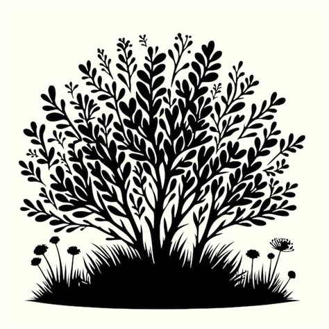 Premium Vector Bush Silhouette Vector Illustration