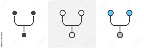 Code Fork Icon Set Vector Symbol For Data Merge Branch And Divert Sign Stock Vector Adobe Stock