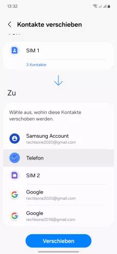 Samsung Kontakte Speicherort ändern TechBone