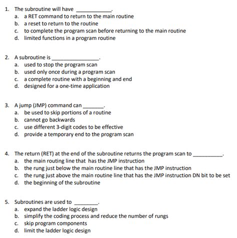 Solved 1 The Subroutine Will Have A A Ret Command To