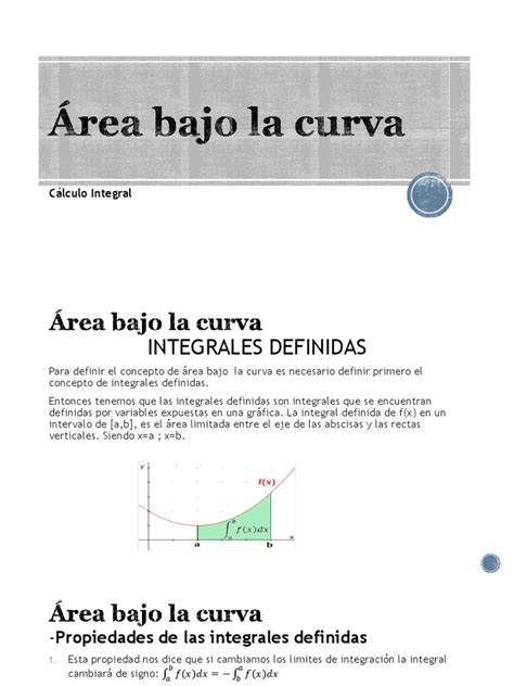 Área Bajo La Curva Pdf Integral Curva