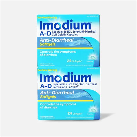 Imodium A D Anti Diarrheal Softgels 24 Ct 2 Pack