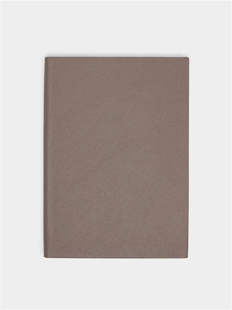 Taupe Soho Leather Notebook By Smythson Abask Uk