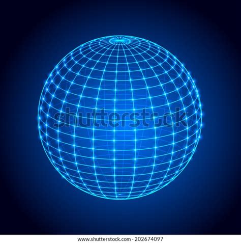 Wire Frame Sphere Vector Illustration Stock Vector Royalty Free 202674097 Shutterstock