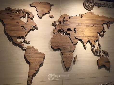 Wooden Wall Map Of The World Colored Map