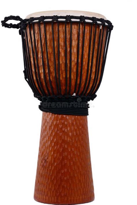 Djembe African Percussion Handmade Wooden Drum With Goat Skin Stock