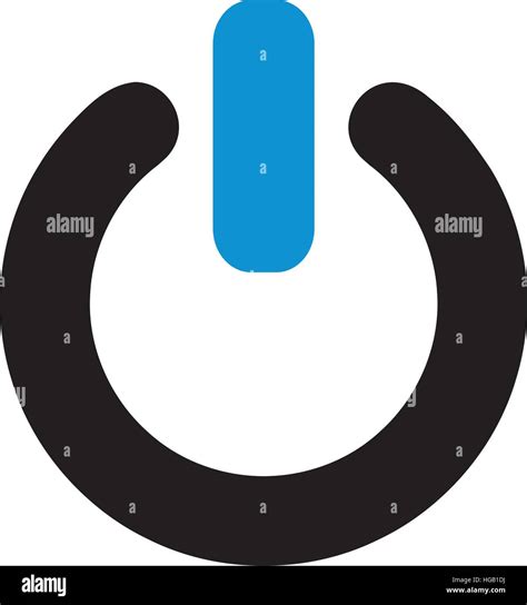 Power Button With Blue Line Stock Vector Image Art Alamy
