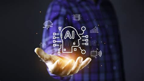 Ai Icon At Business Hand Ai Technology Analysis Concept Ai Technology