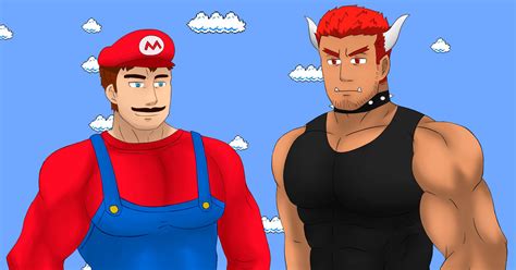 Muscle Gay Homo Mario And Bowser Pixiv