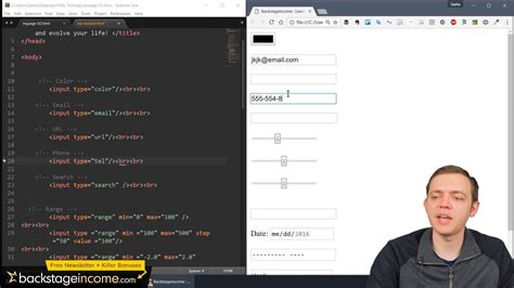 Html Tutorial For Beginners Advanced Input Fields For Html Forms