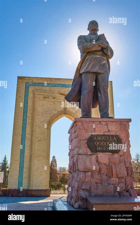 A Large Bronze Sculpture Of A Standing Abdulla Qodiriy Famous Writer