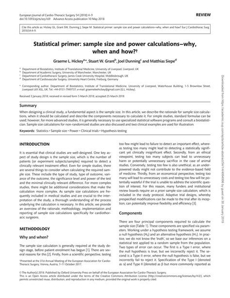 Sample Size And Power Calculations Pdf
