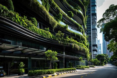 Edificios Altos Con Flores Y Plantas En Los Balcones Concepto De