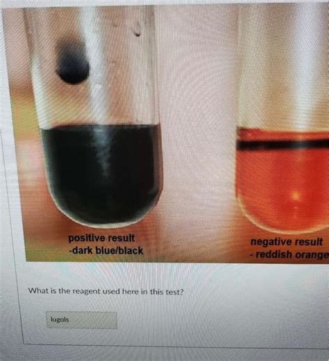 Solved What Is The Reagent Used Here In This Test Chegg