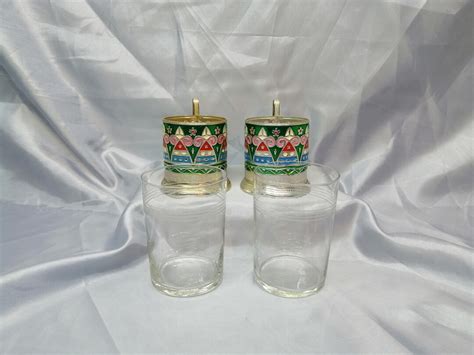 Set Of 2 Vintage Ussr Soviet Tea Cup And 2 Glasses Etsy