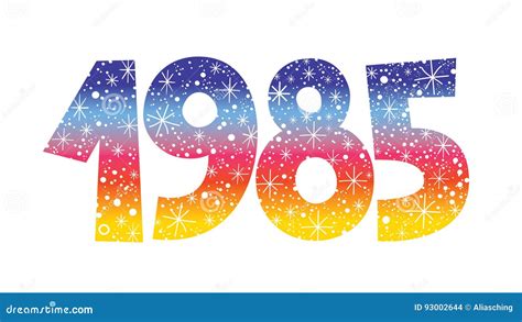 1985 Year College Font Vector Illustration CartoonDealer 107160262
