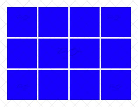 White Photo Box Grid 12 Box Template Photoshop Template Etsy