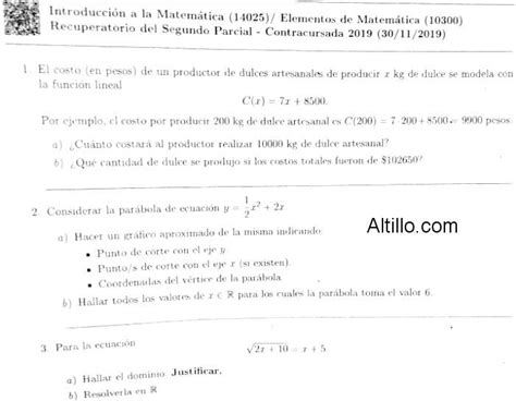 2º Parcial U Elementos de Matemática 2019 UNLU