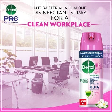 Dettol Jasmine Disinfectant Spray 450ml Dettol Pro